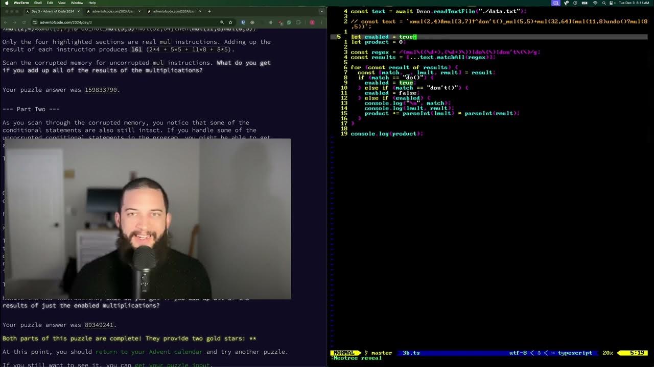 Quickest Solve in TypeScript - Easy Solution - Advent Of Code Day 3 in Deno - YouTube