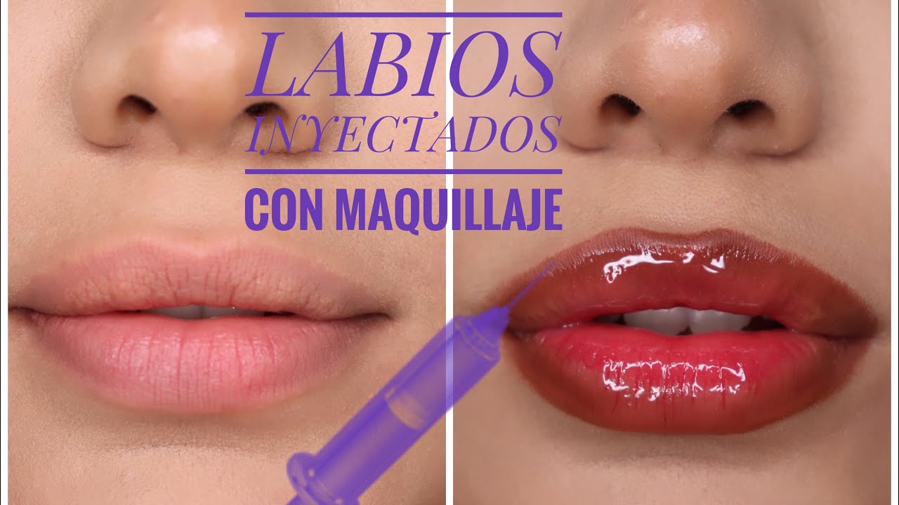 LABIOS INYECTADOS CON MAQUILLAJE💉 - YouTube