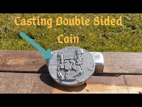 SAND CASTING a two sided coin out of Aluminium - DEVIL FORGE - YouTube