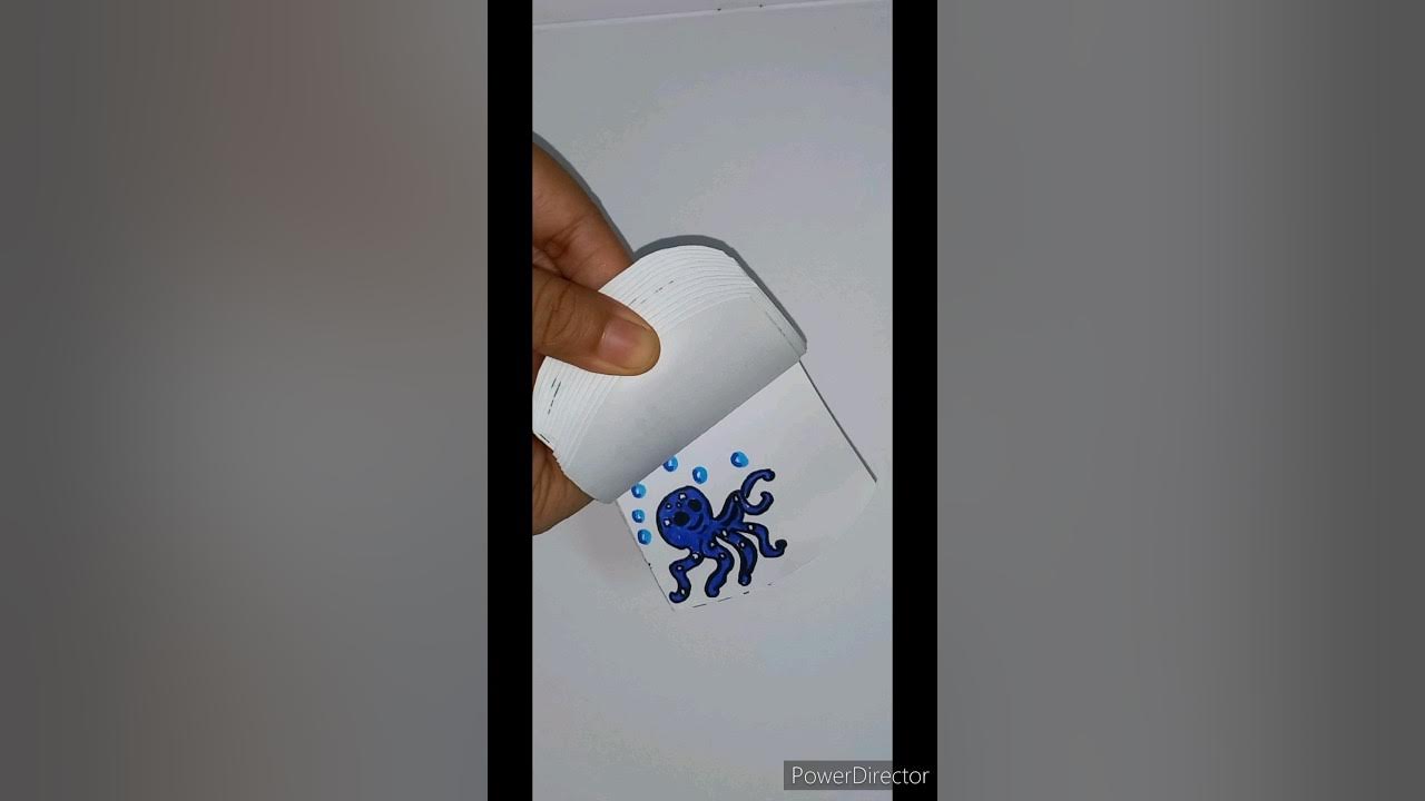 😱Blue octopus dancing on my flipbook🐙😍🔥 #shorts #art #flipbook #viral ...