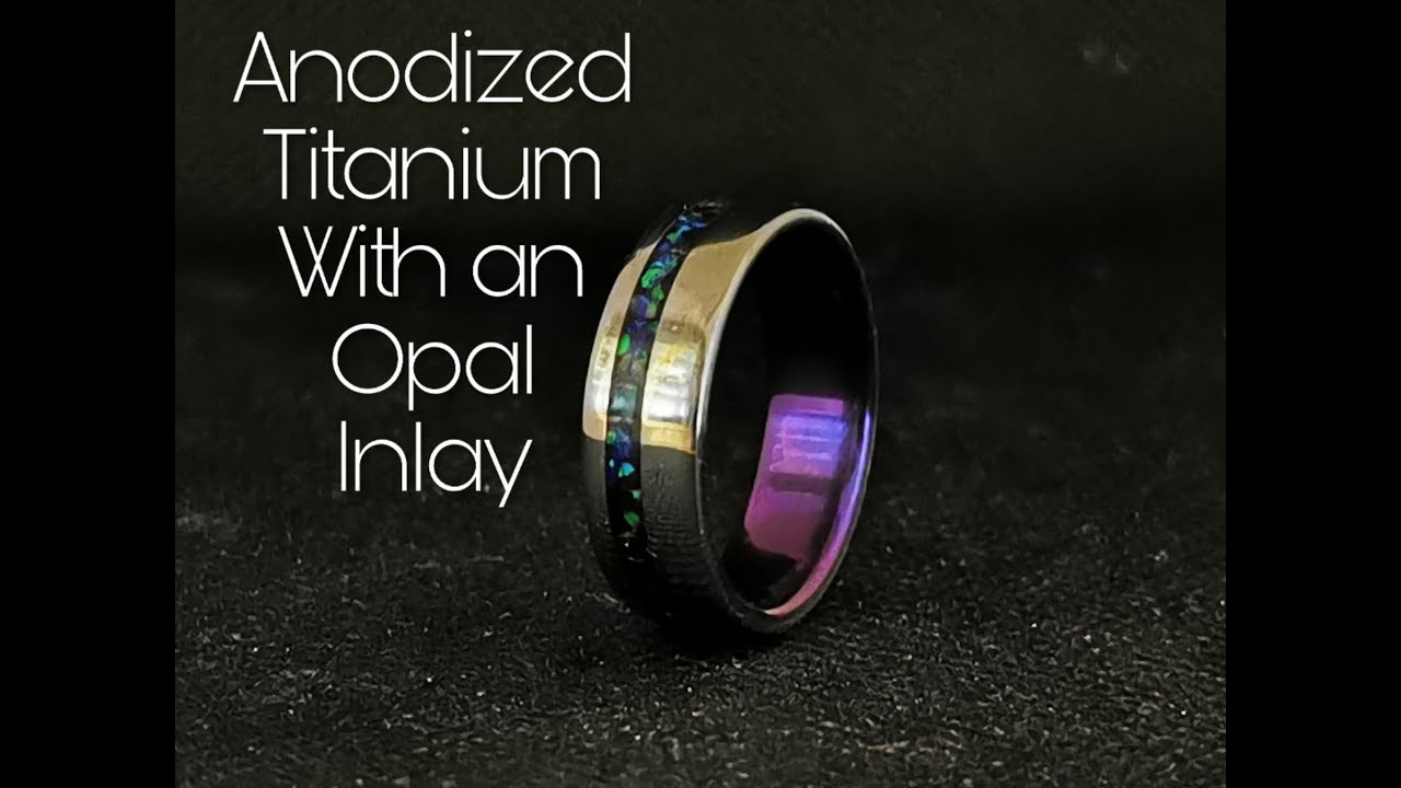 Anodizing Titanium and doing a green and purple Opal inlay - YouTube