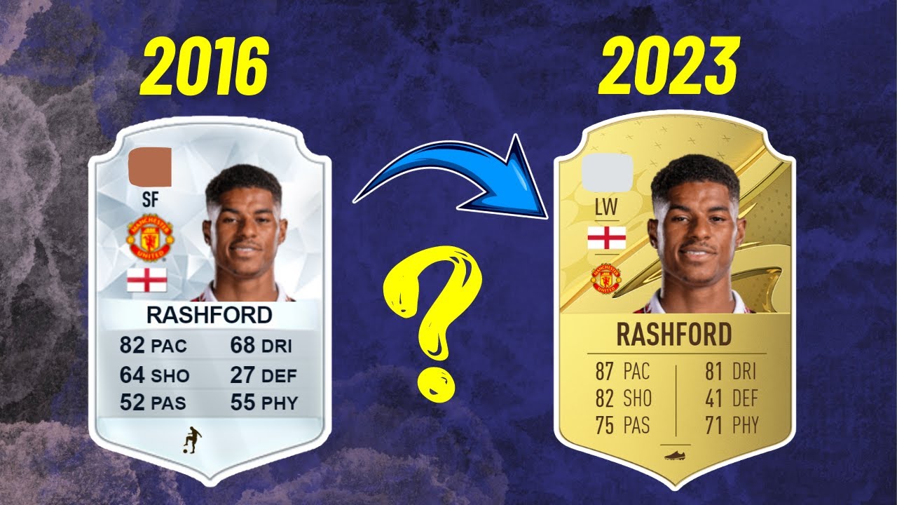 MARCUS RASHFORD FIFA Rating Evolution! (2016 to 2023) - YouTube