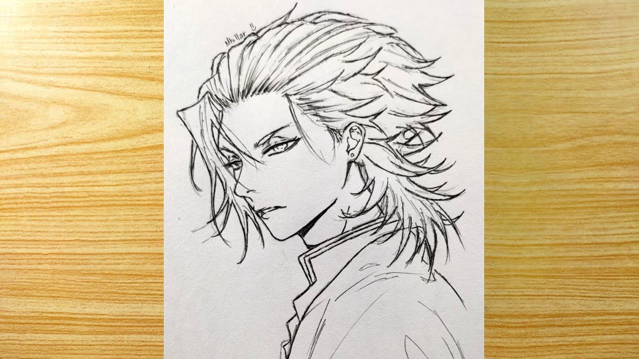 how to draw anime boy | drawing tutorial | real time - YouTube