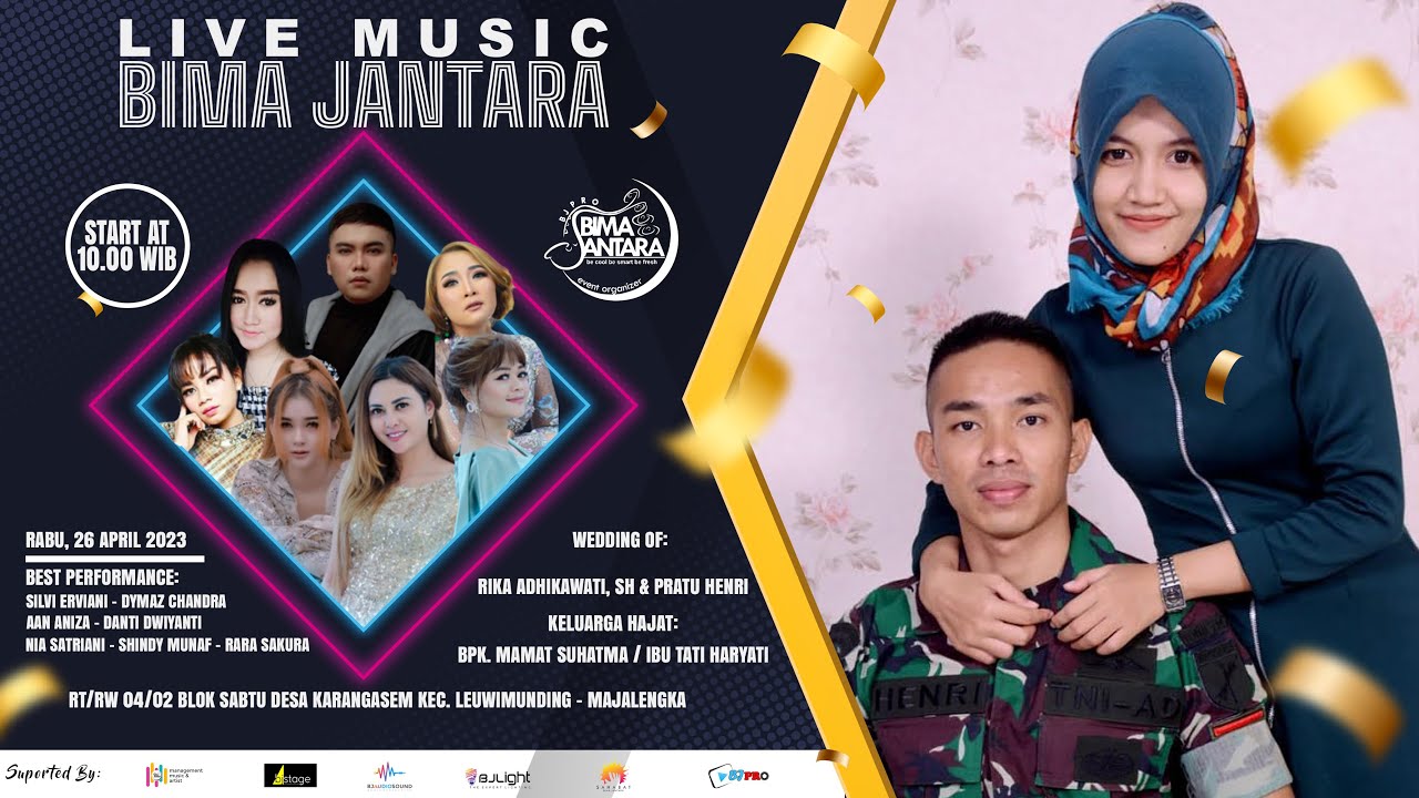 🔴 LIVE MUSIC BIMA JANTARA || WEDDING RIKA & HENRI || KARANGASEM 26 APRIL 2023 - SIANG - YouTube