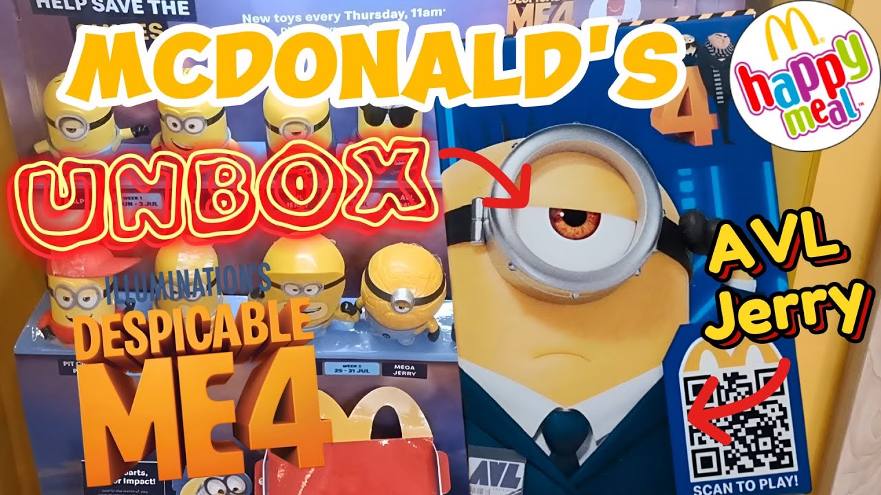 Mcdonald's Happy Meal - AVL Jerry (Minions) of Despicable Me 4 Movie ...