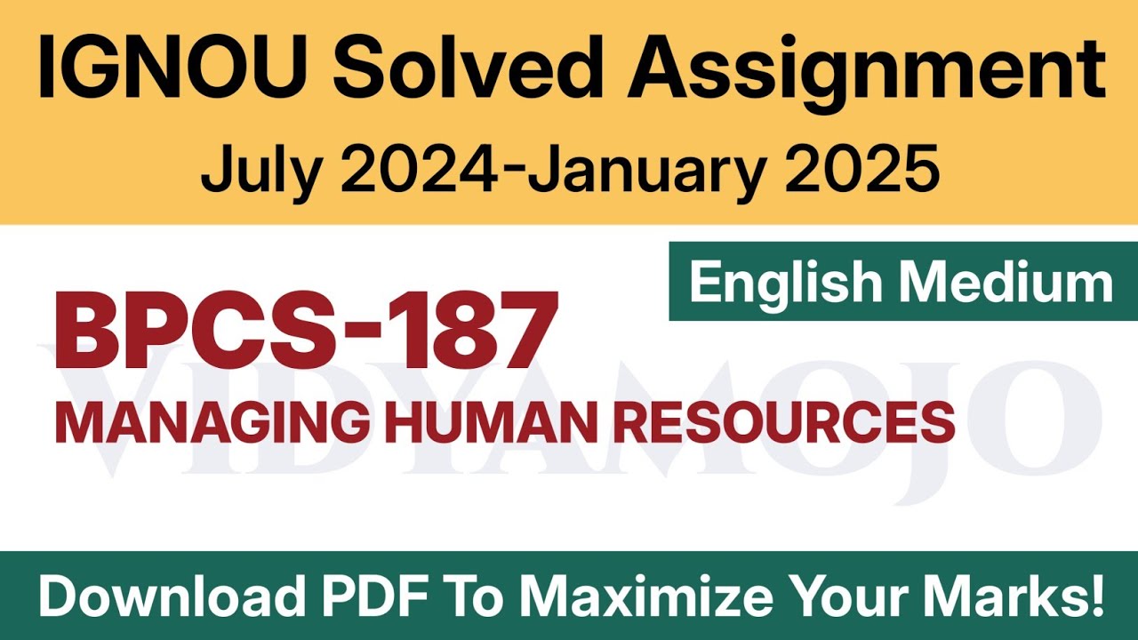 IGNOU BPCS 187 Solved Assignment 2024-25 English Medium PDF Download ...