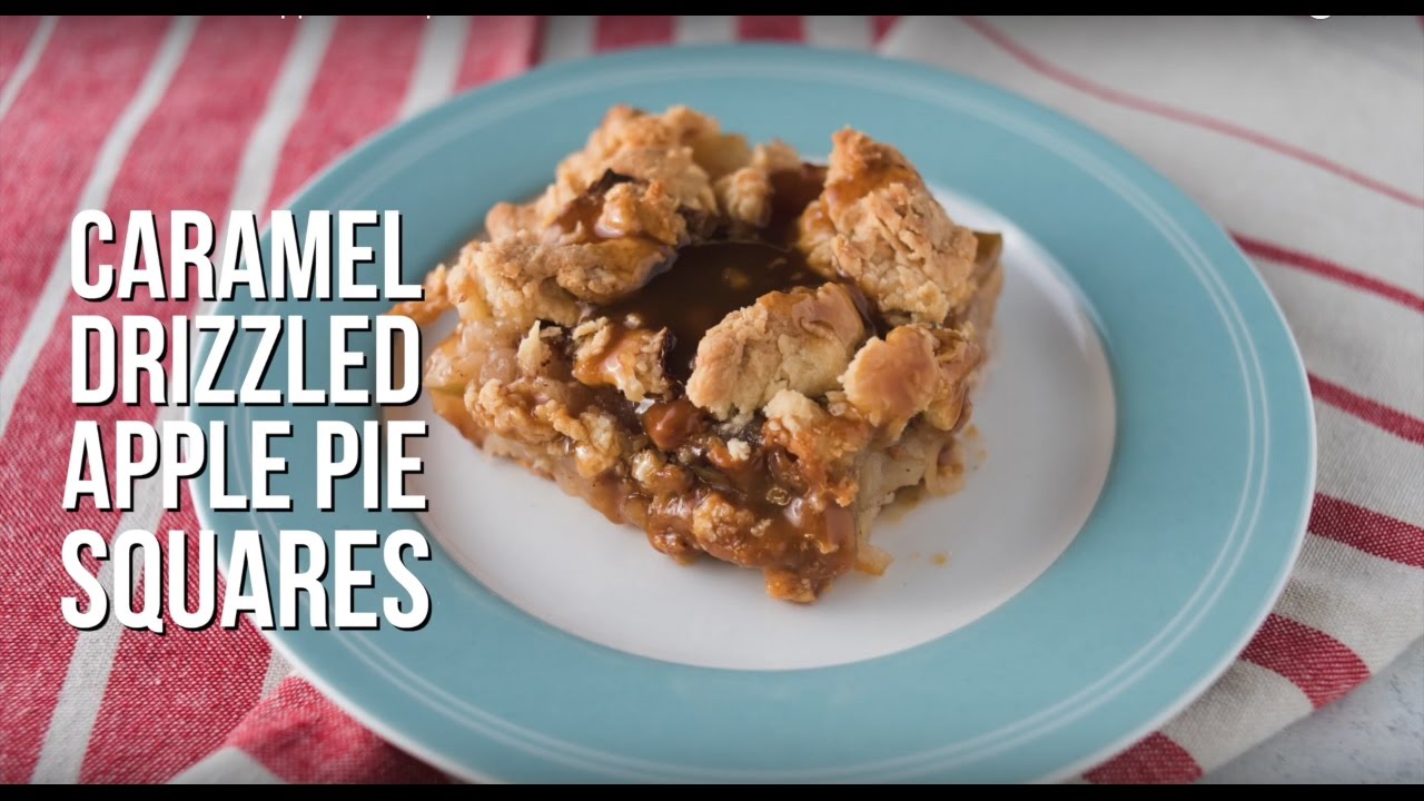 Caramel Drizzled Apple Pie Squares - YouTube