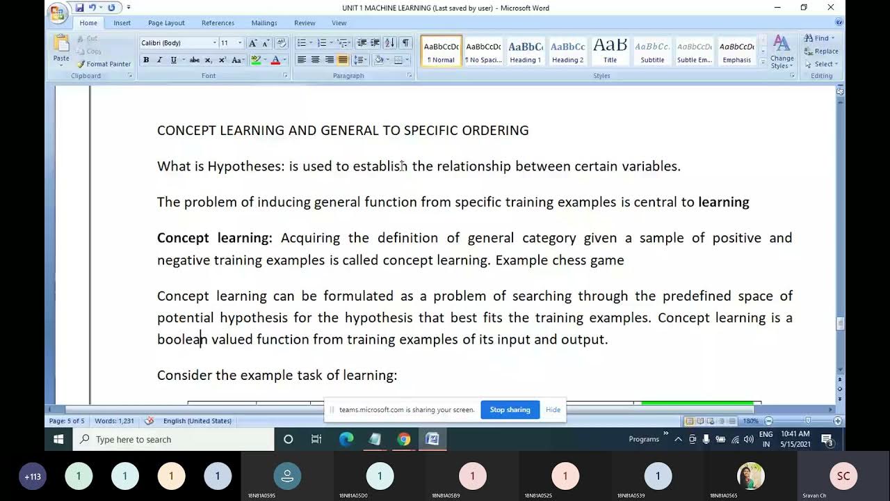 Unit-1 Introduction to Concept learning and the general to specific ...