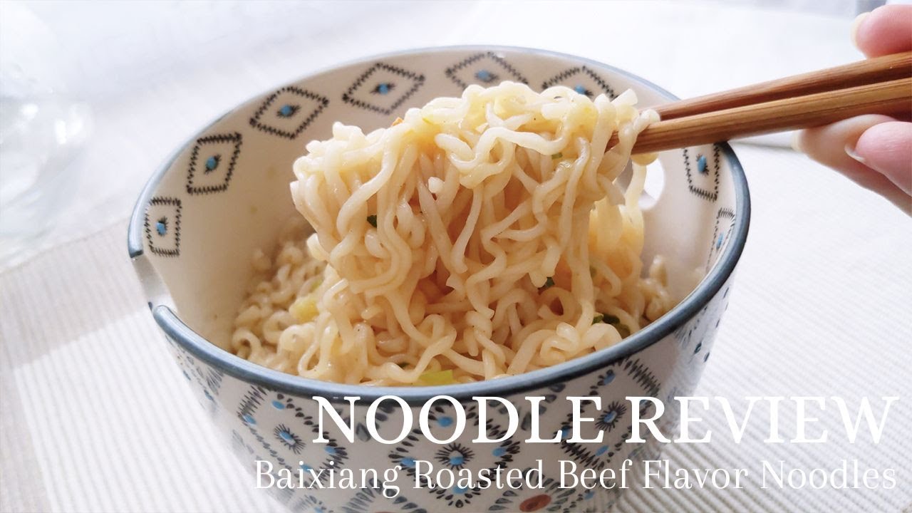 Baixiang Instant Noodles Review - Artificial Roasted Beef Flavor - YouTube