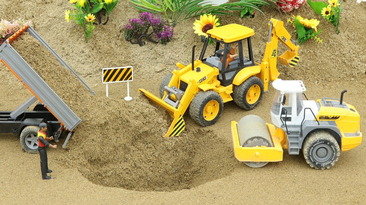 Diy tractor mini Bulldozer to making concrete road | Construction ...