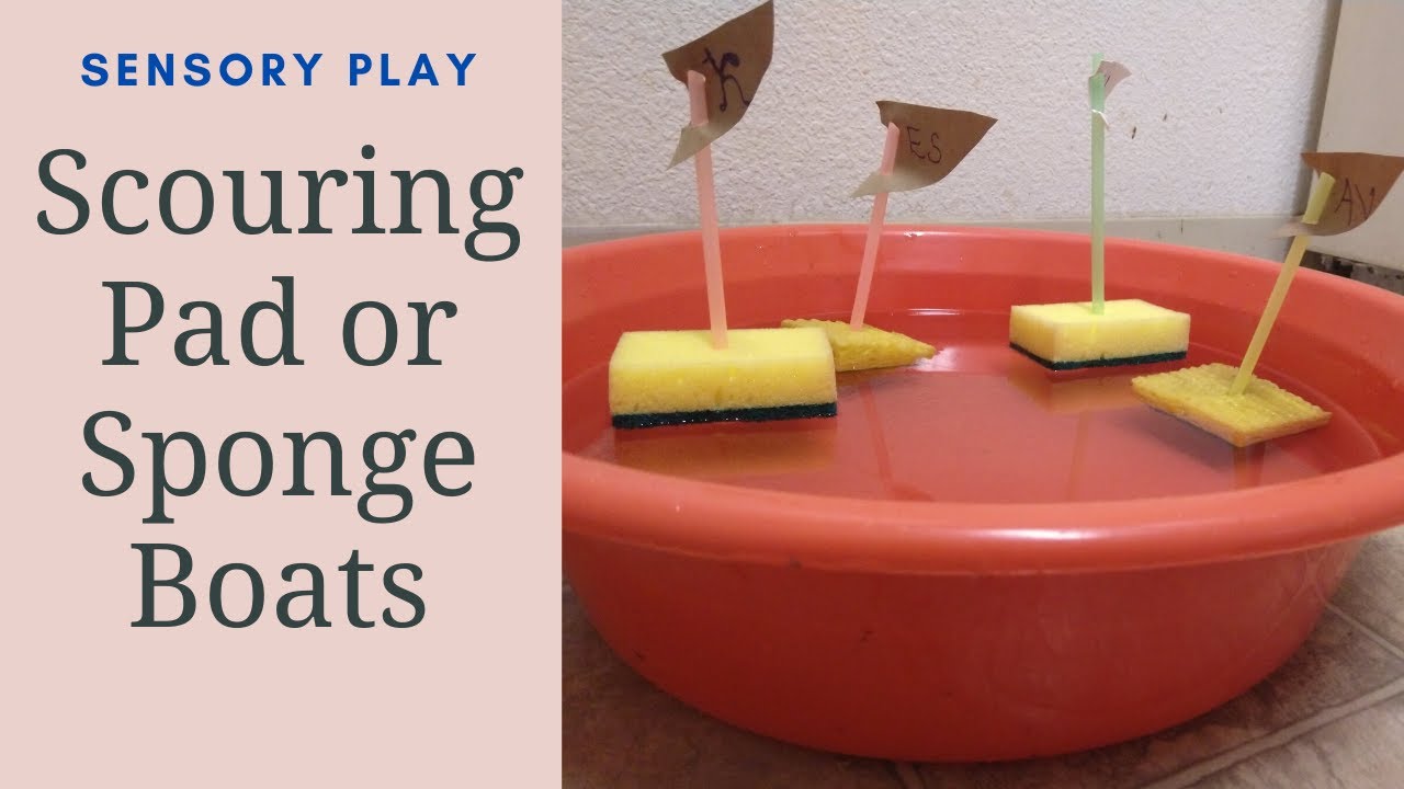 Sponge Boats-Sensory Play - COVID Lockdown Kids Activities - YouTube
