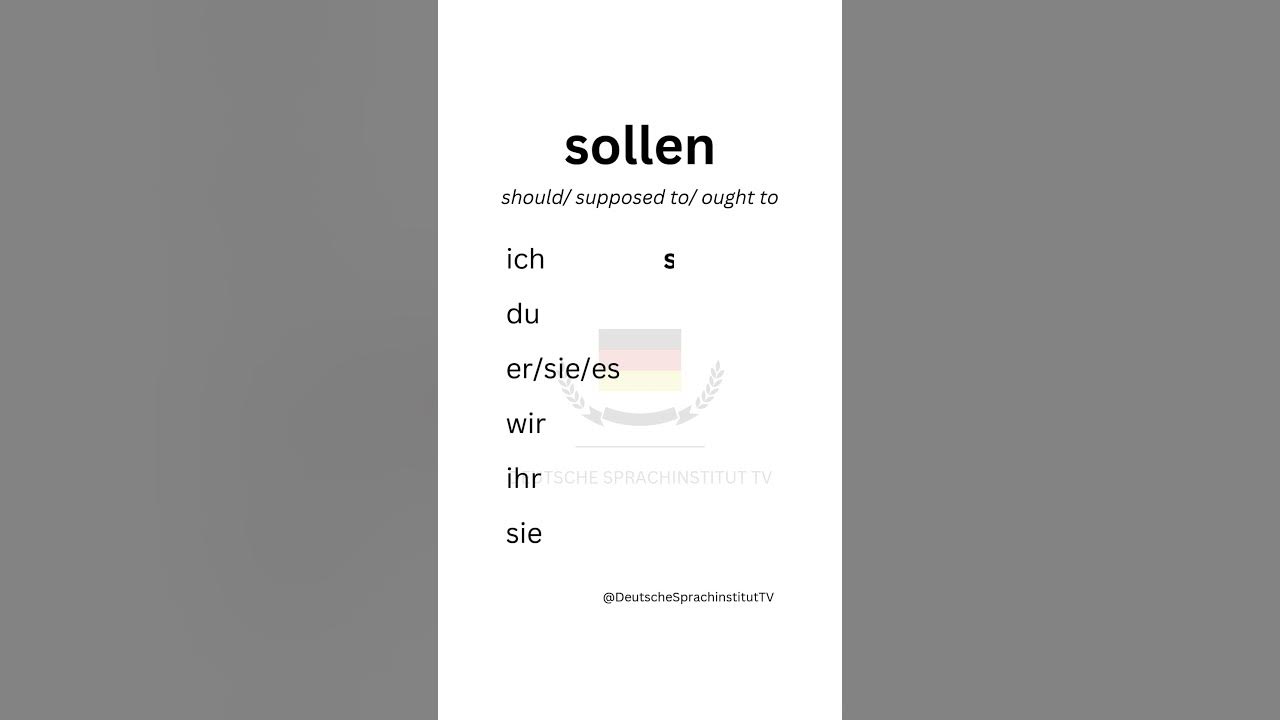 SOLLEN Conjugation (Present) | German Verbs (Learn German Fast!) # ...