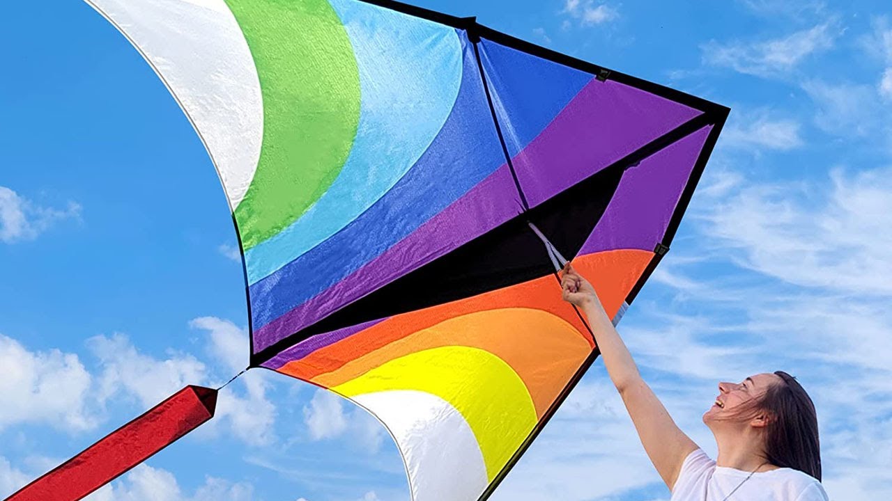 Simxkai Giant Rainbow Kite Flying Video - YouTube