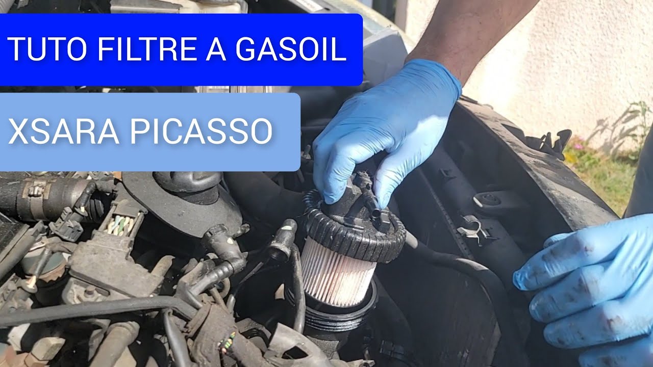 Comment changer le filtre à gasoil sur un xsara Picasso 2.0 hdi - YouTube