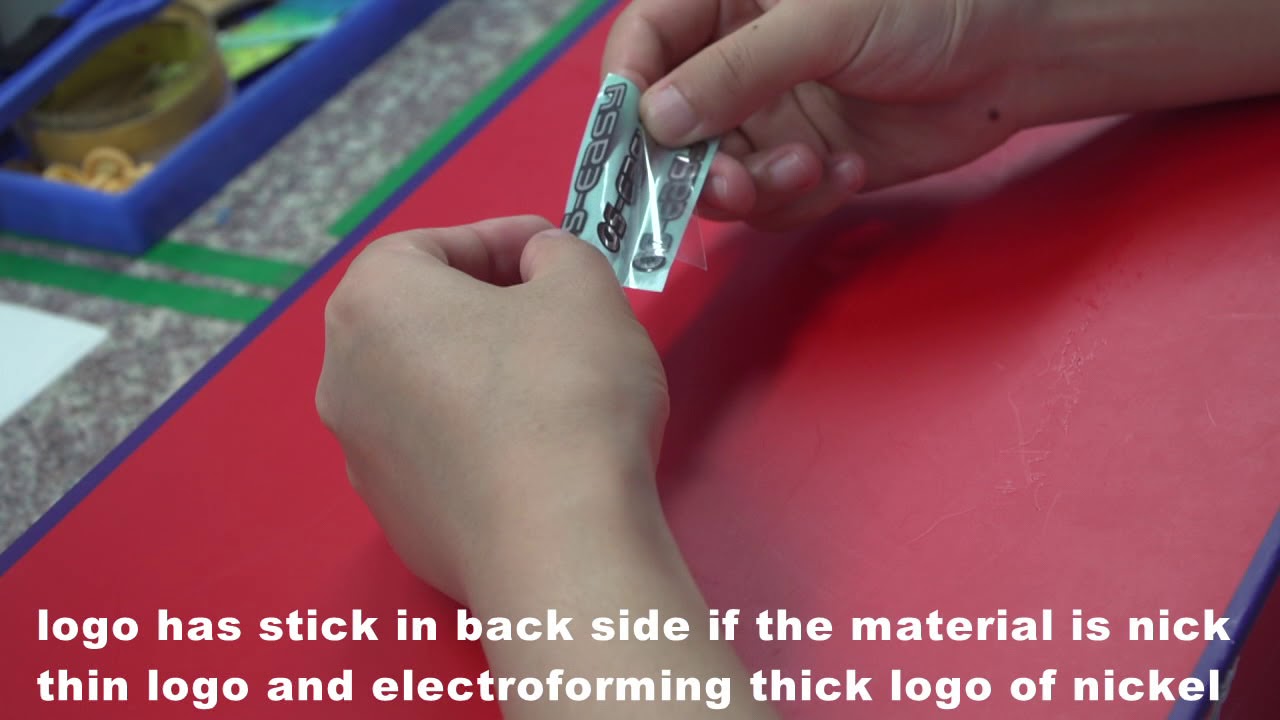 How you stick the metal logos to products? - YouTube