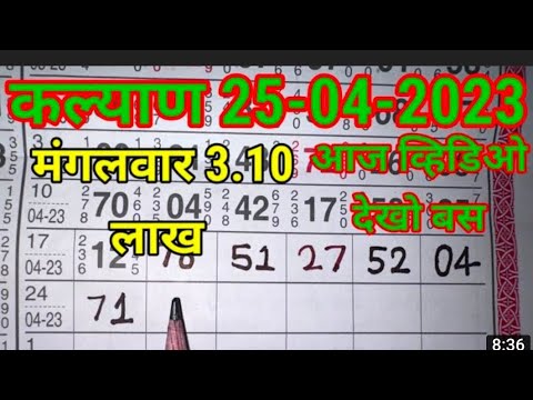 kalyan satta matka tricks loknama paper 👉 open singal jodi print hogi ...