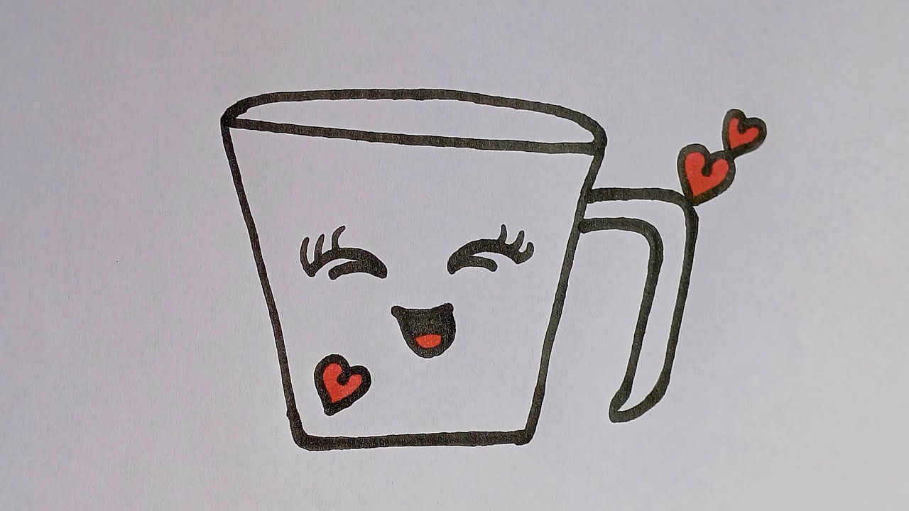 HOW TO DRAW A CUTE CUP - EASY DRAWING FOR KIDS - YouTube