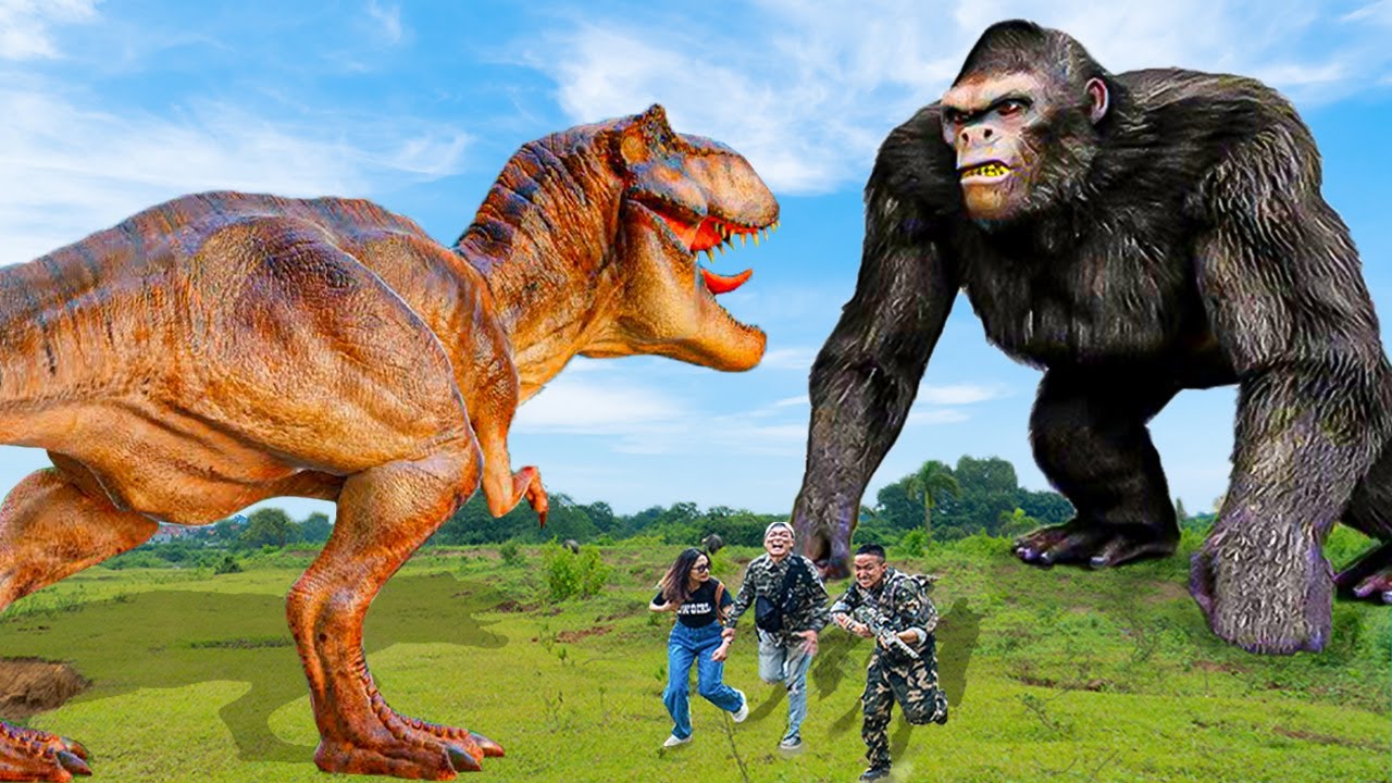 T-REX VS MAMMOTH ELEPHANT Final Battle| Most REALISTIC T-Rex chase ...