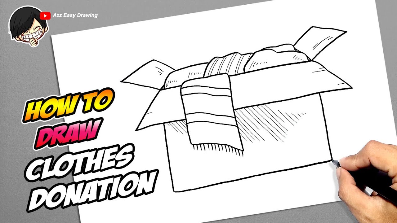 How to draw Clothes Donation - YouTube