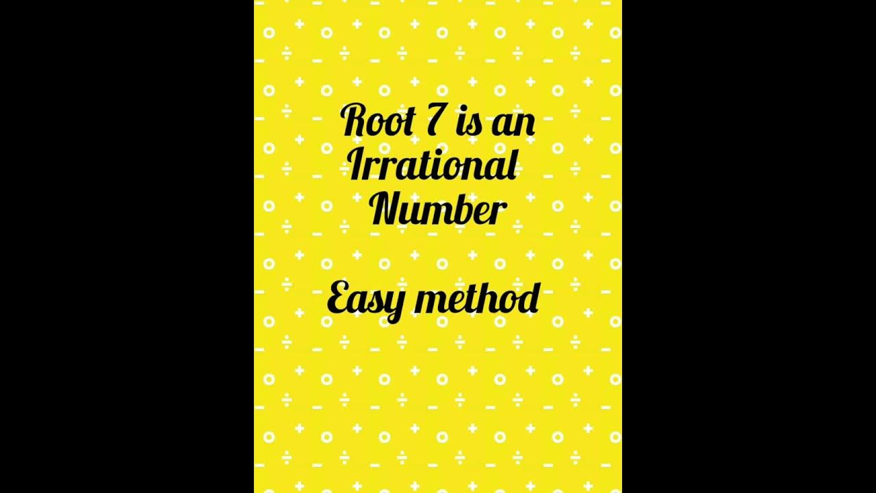 Prove Root 7 is an irrational number,related theorem ,example#maths #irrationalnumber #theorem ...