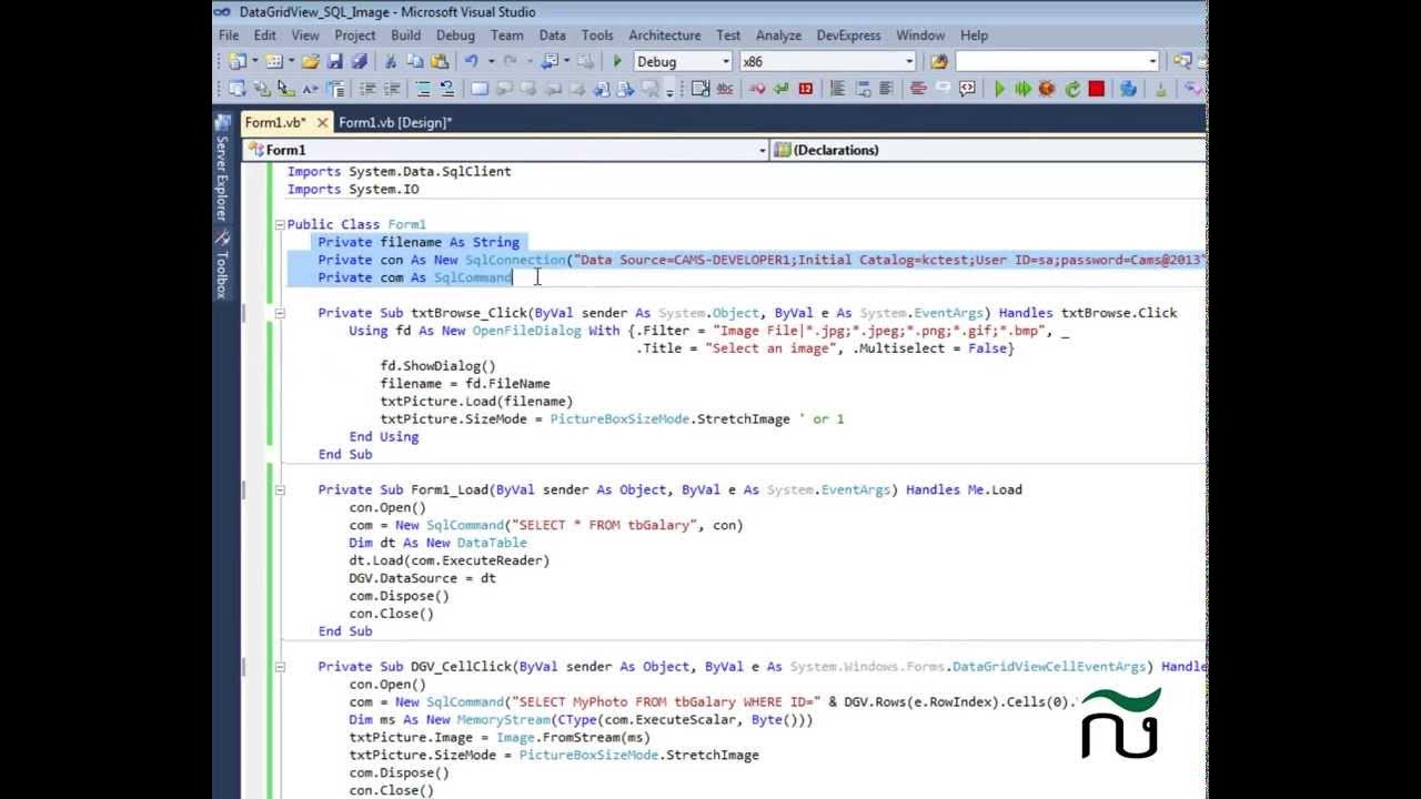 Get An Image Sql Server Database From Datagridview To Picturebox In Vbnet Youtube