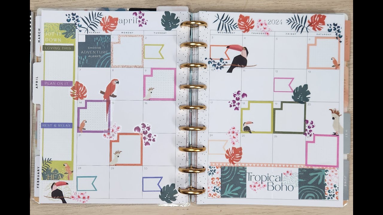 April Monthly / Creative Journal / Classic Vertical Planner - YouTube