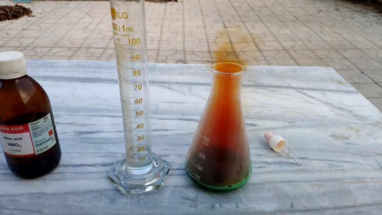 Reaction of nitric acid with copper ( part 2 ) - YouTube