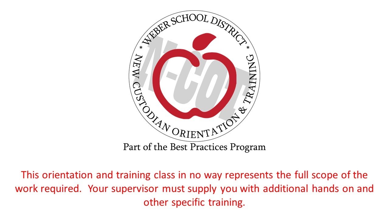 Weber School District New Custodian Orientation & Training video - YouTube