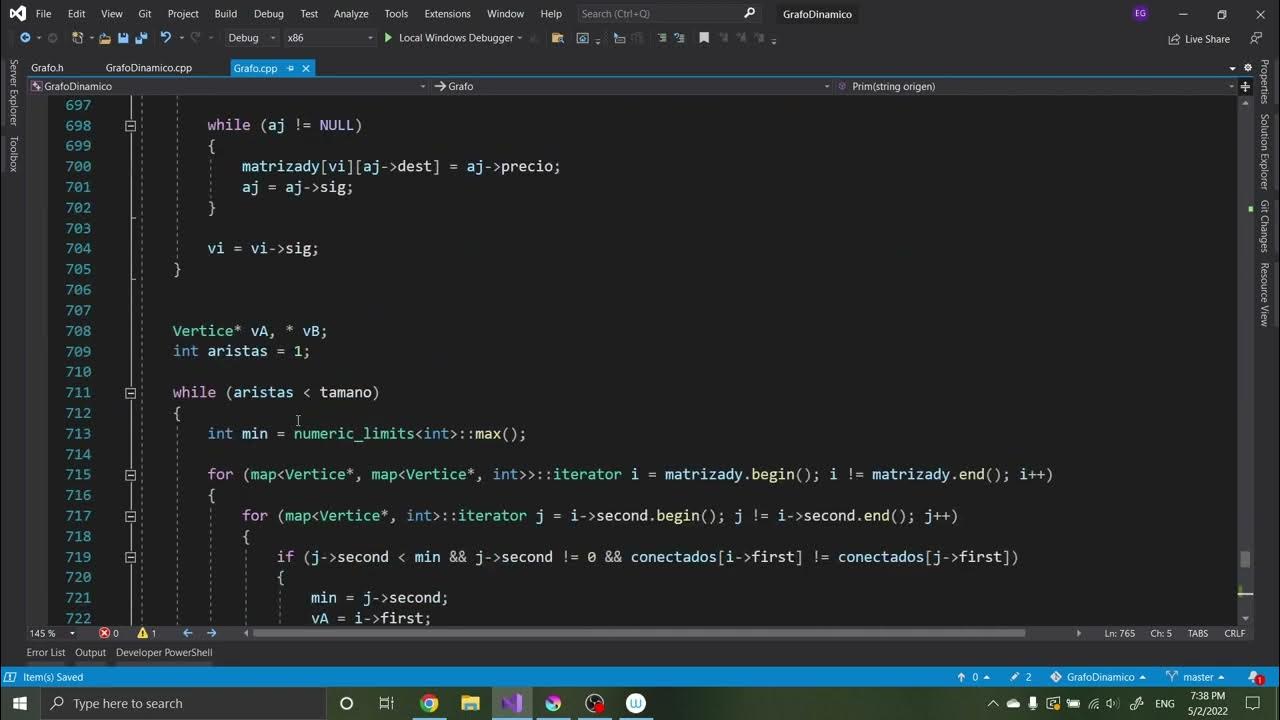 Grafo Dinamico C++ 6 Algoritmo de Prim - YouTube