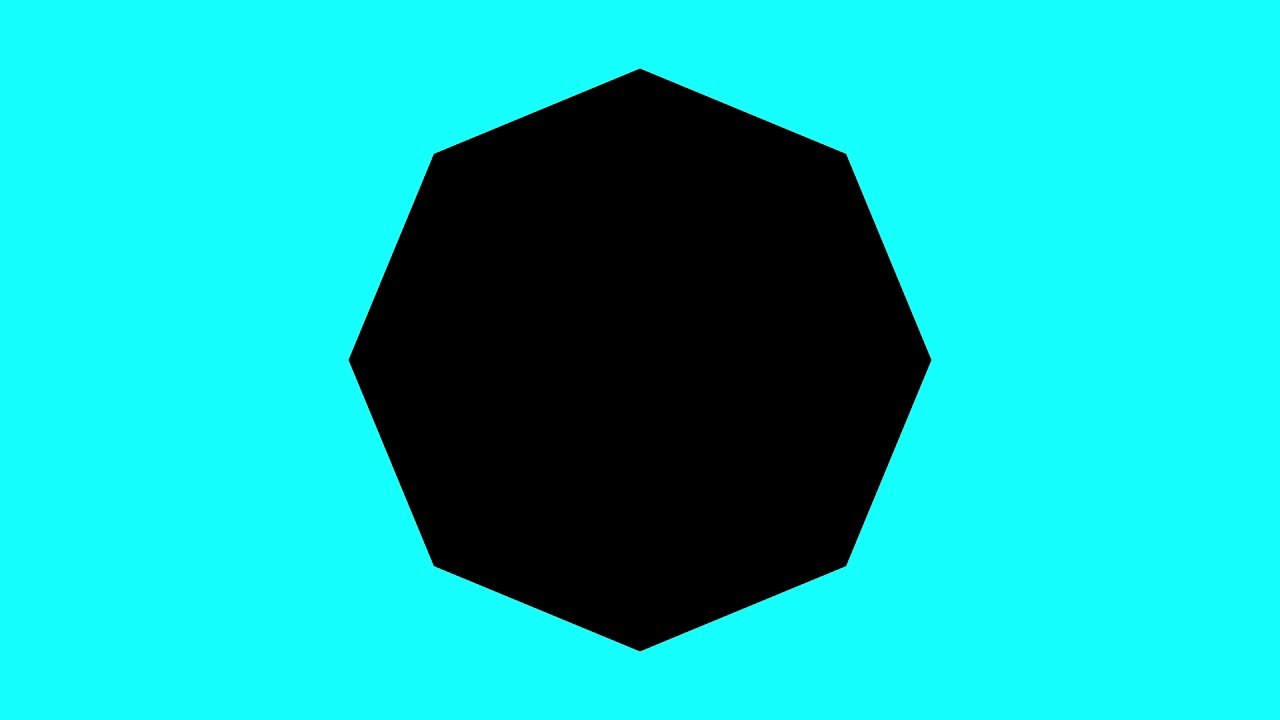 Black Octagon Cyan Background Scale Up - YouTube