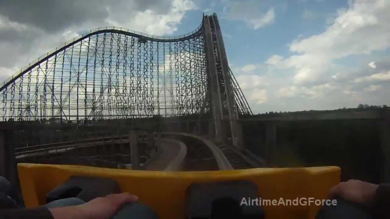 Colossos wooden Coaster onride HD Heide Park - YouTube