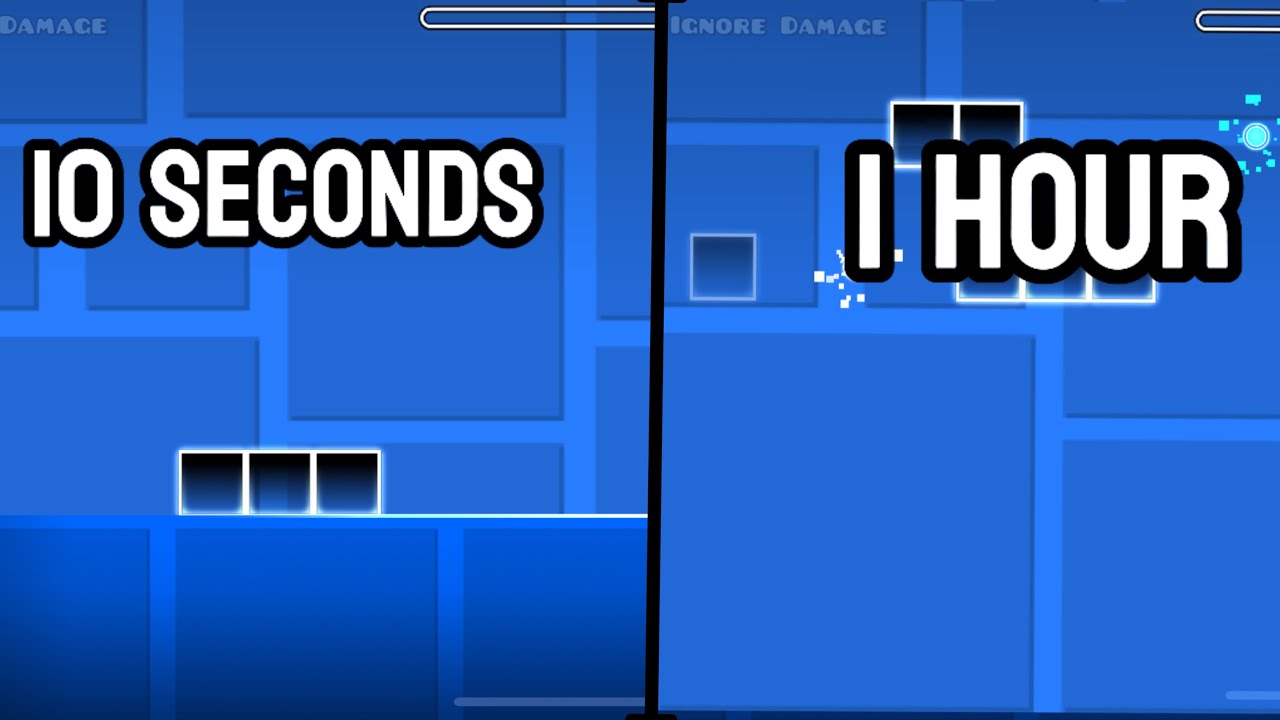 Building a level in 10 seconds 10 minutes and 1 hour… [Geometry dash ...