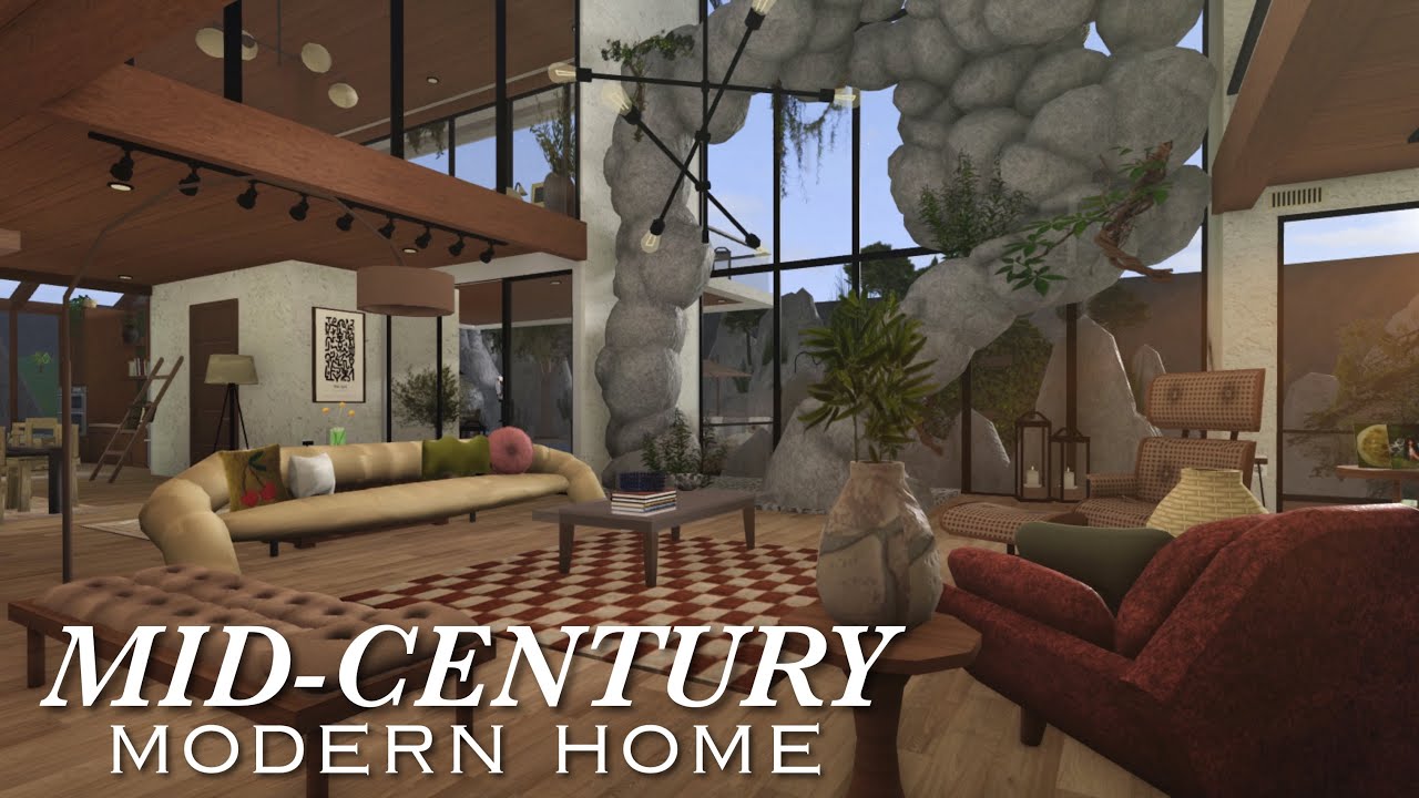 Bloxburg: Mid-Century Modern Mansion | Speedbuild | Roblox Bloxburg ...