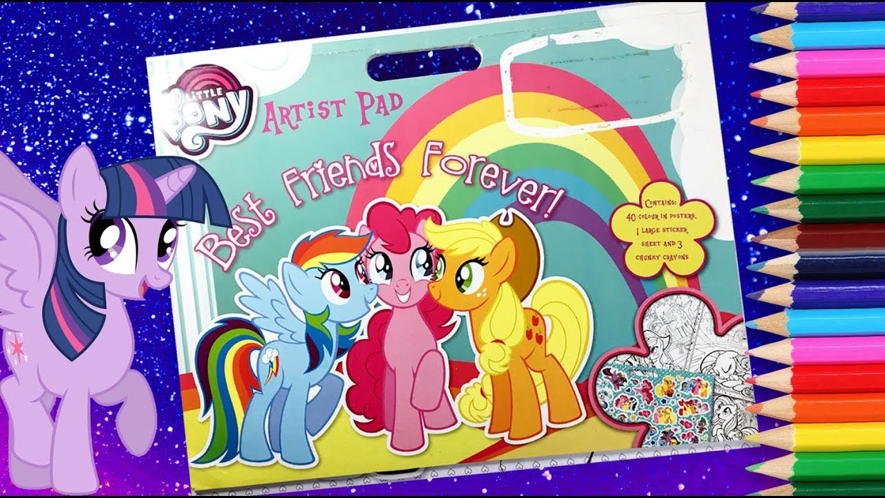 MLP activity book Artist Pad - My little pony coloring for kids - YouTube