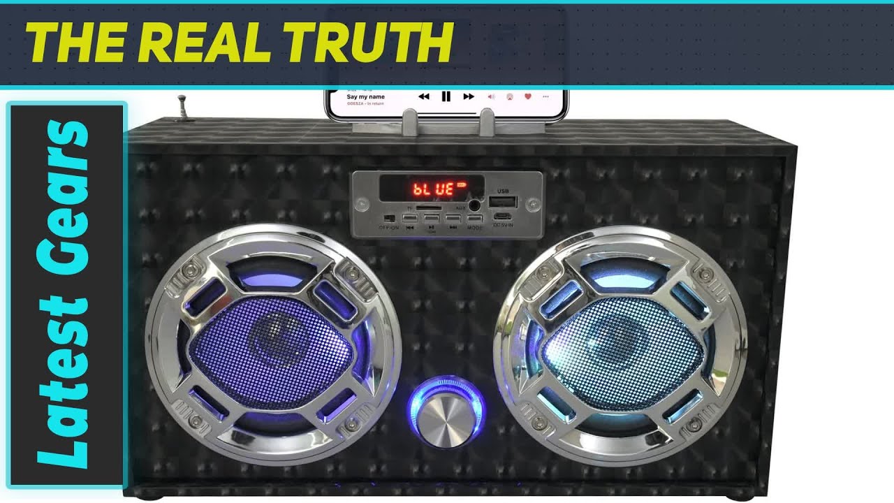 Retro Bluetooth Boombox Review - Wireless Express Mini Boombox with LED ...