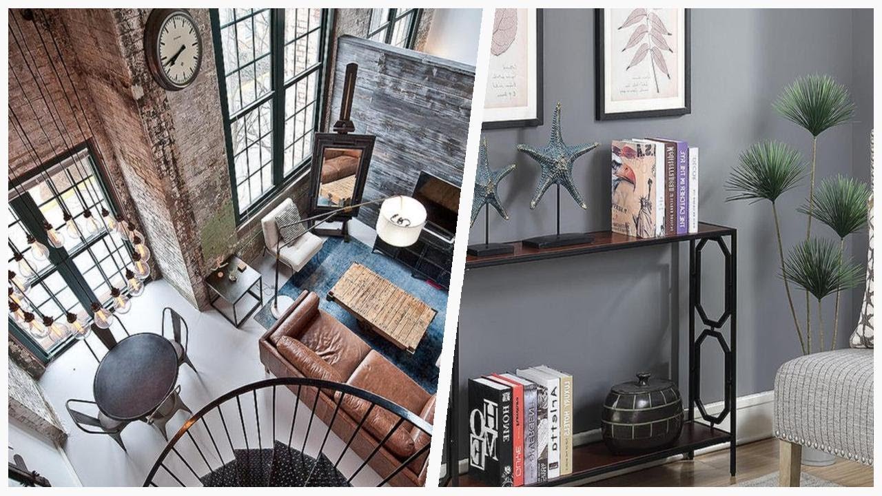 75 Industrial Gray Living Room Design Ideas You'll Love - YouTube