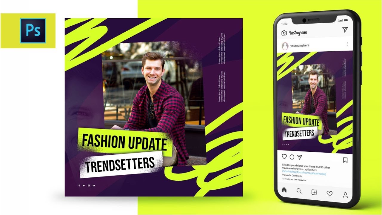 How to create social media post in Photoshop I Photoshop Tutorial I ...