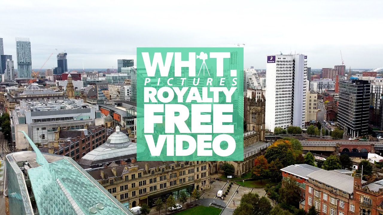 Manchester Skyline Aerial City Drone Video [Free Use/No Copyright ...