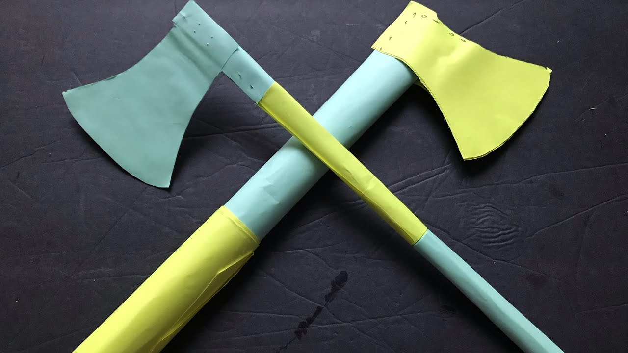 How to make a paper Axe Tutorial - YouTube
