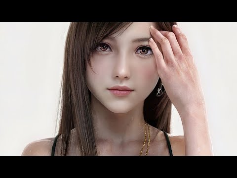 Tifa Cute Lace Dress With White Fishnet Stocking Final Fantasy 7 Remake 4K HDR