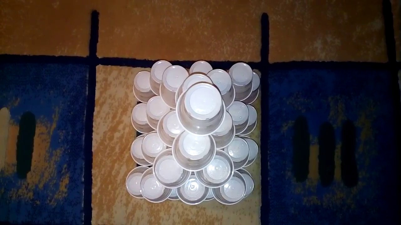 Building A Plastic Cup Tower[ReM!X] - YouTube