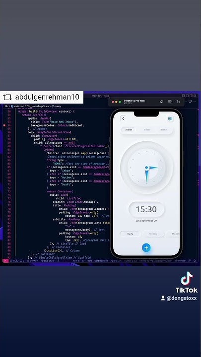 Clock App with flutter#flutter #android #programming #coding #flutterdeveloper #developer # ...