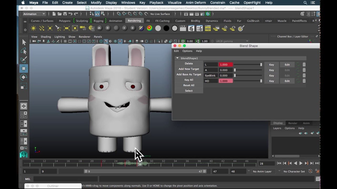 Blend Shape tutorial from the class - YouTube