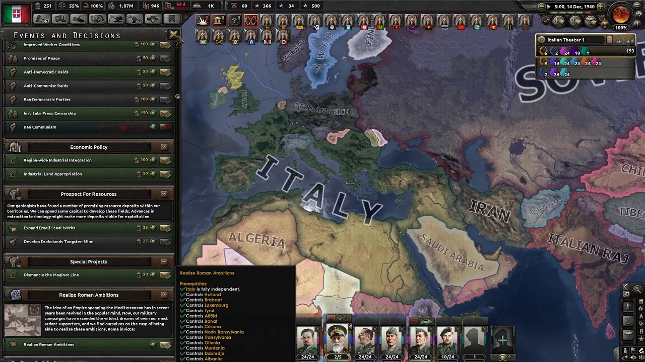 Trying to form Rome in Hoi4 Pt.2 - YouTube