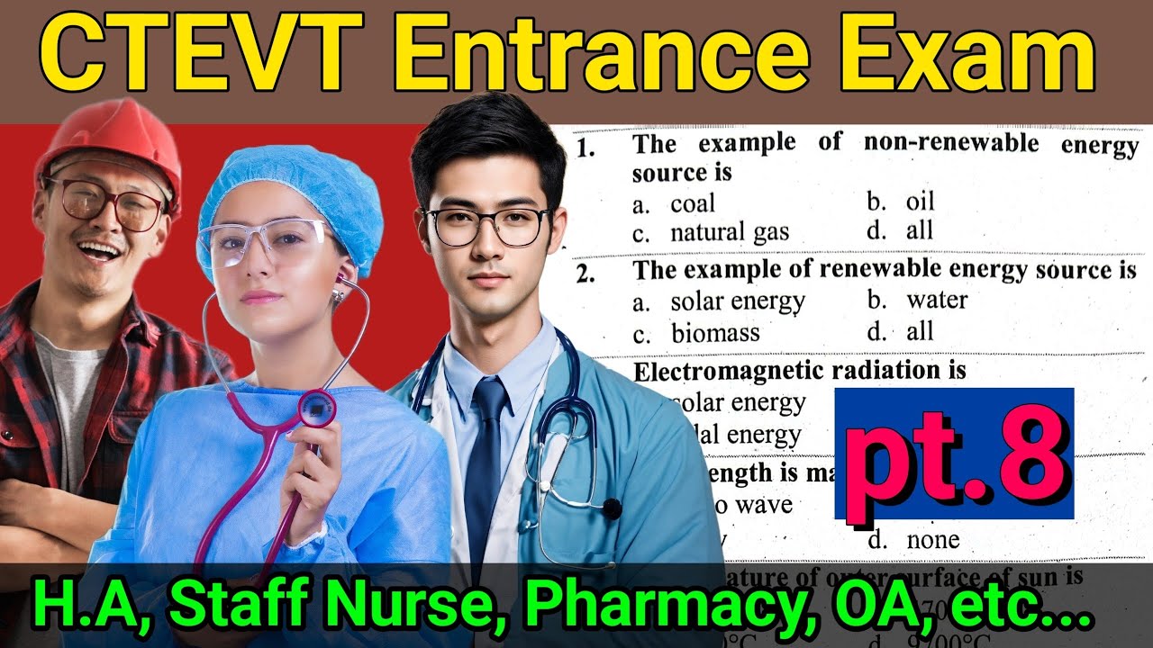 Ctevt entrance exam model questions 2081 | PCL nursing entrance model ...