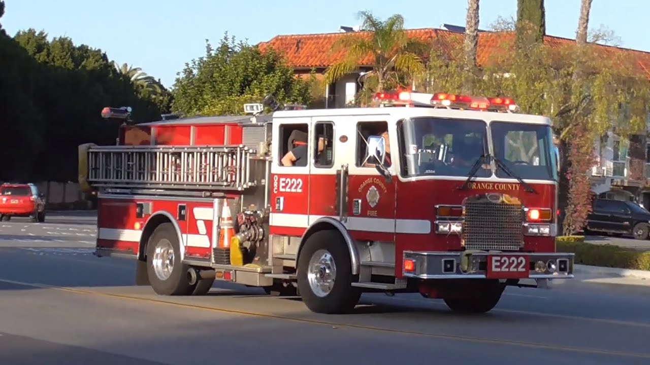 OCFA Engine 222 Reserve Responding - YouTube