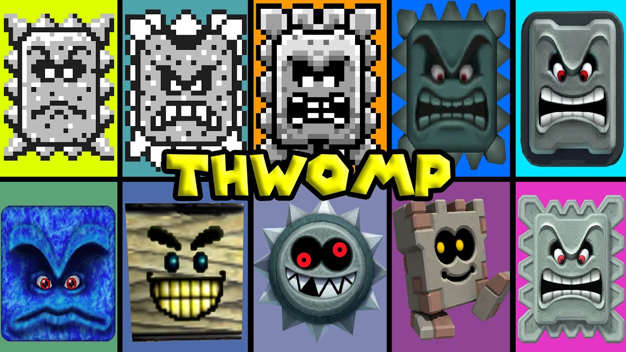 Evolution of Super Mario Thwomp, Animations in Super Mario Games (1988 ...