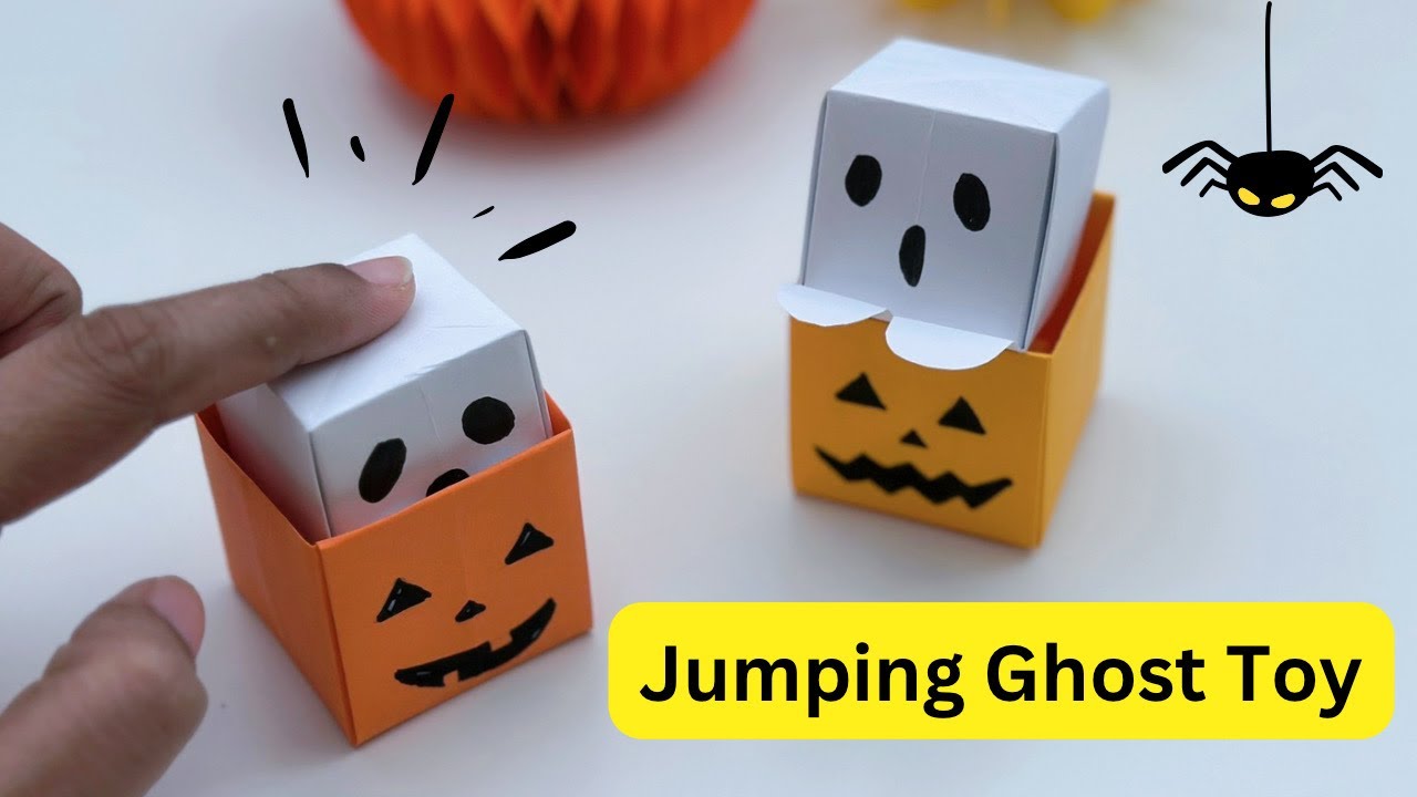 DIY Moving PAPER GHOST TOY/ Paper Craft / Easy Origami Ghost DIY ...