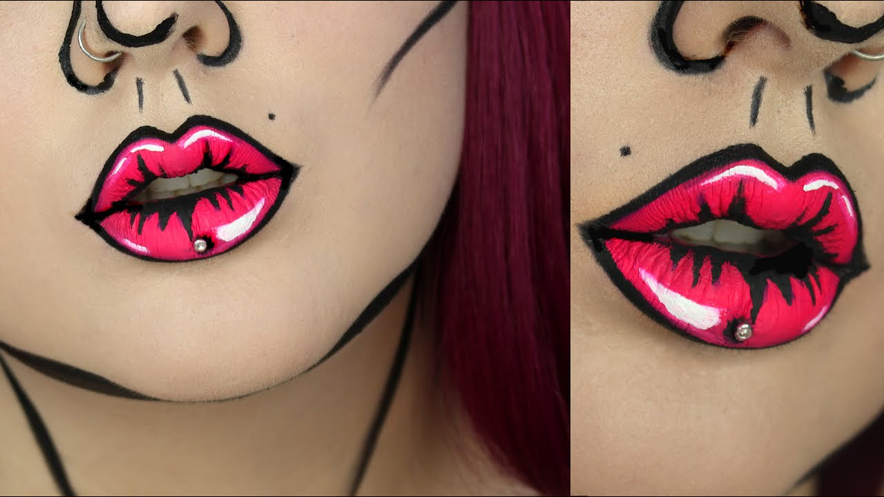 Pop Art Lips Makeup Tutorial Jordan Hanz