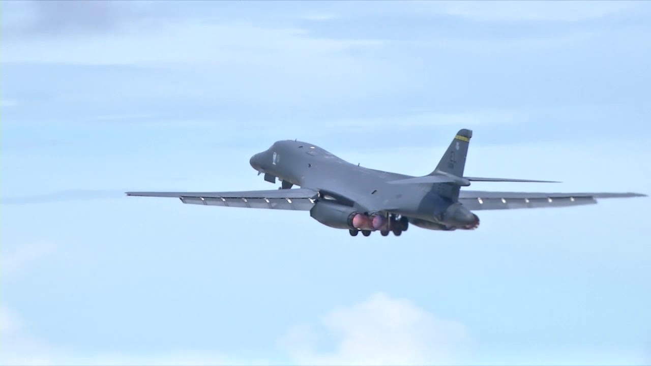 B-1B Lancer Afterburner Takeoff - YouTube
